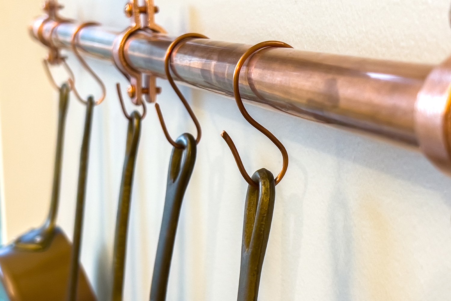 DIY Copper Pot Rack and Hooks | Every Purpose Home